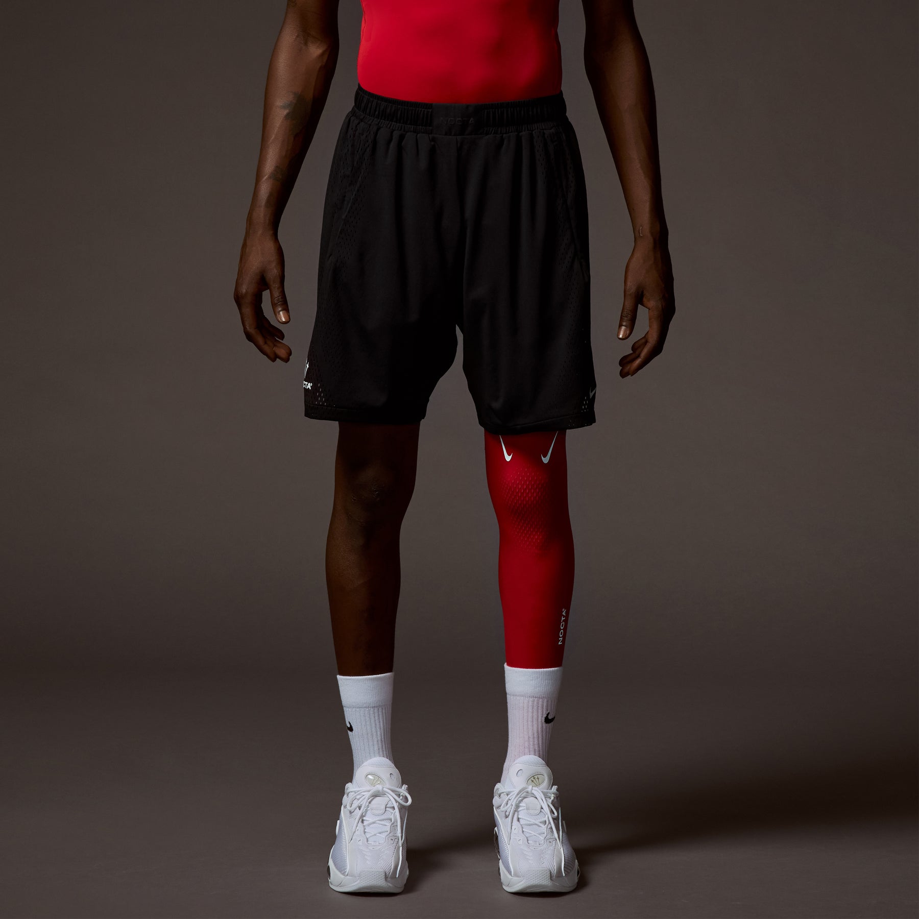 Single Leg Tights (Left) in Red | NOCTA