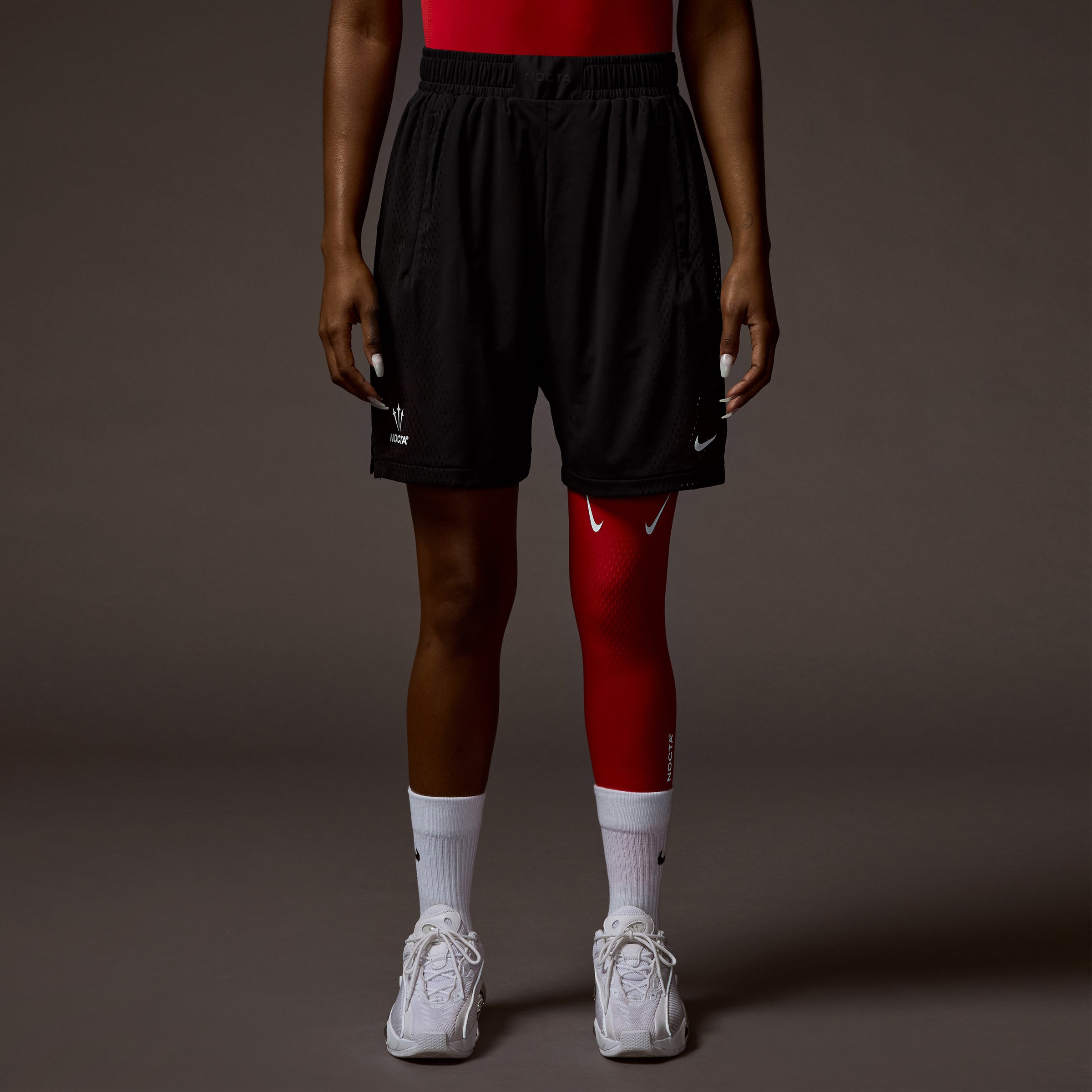 Single Leg Tights (Left) in Red | NOCTA