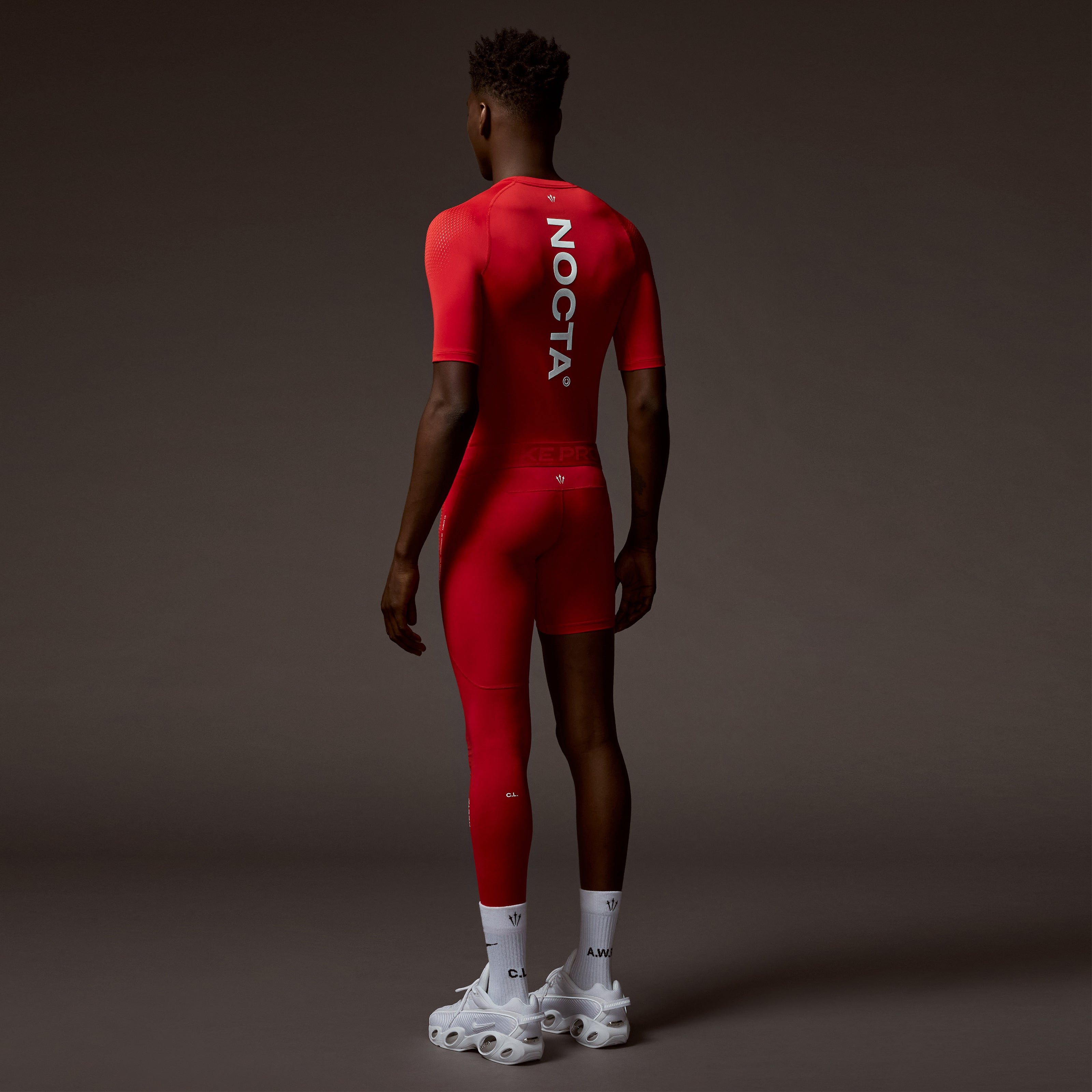 Single Leg Tights (Left) in Red | NOCTA